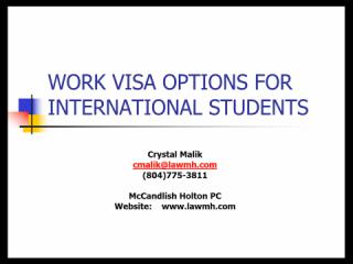 Work Visa Options for International Students - James Madison University ...
